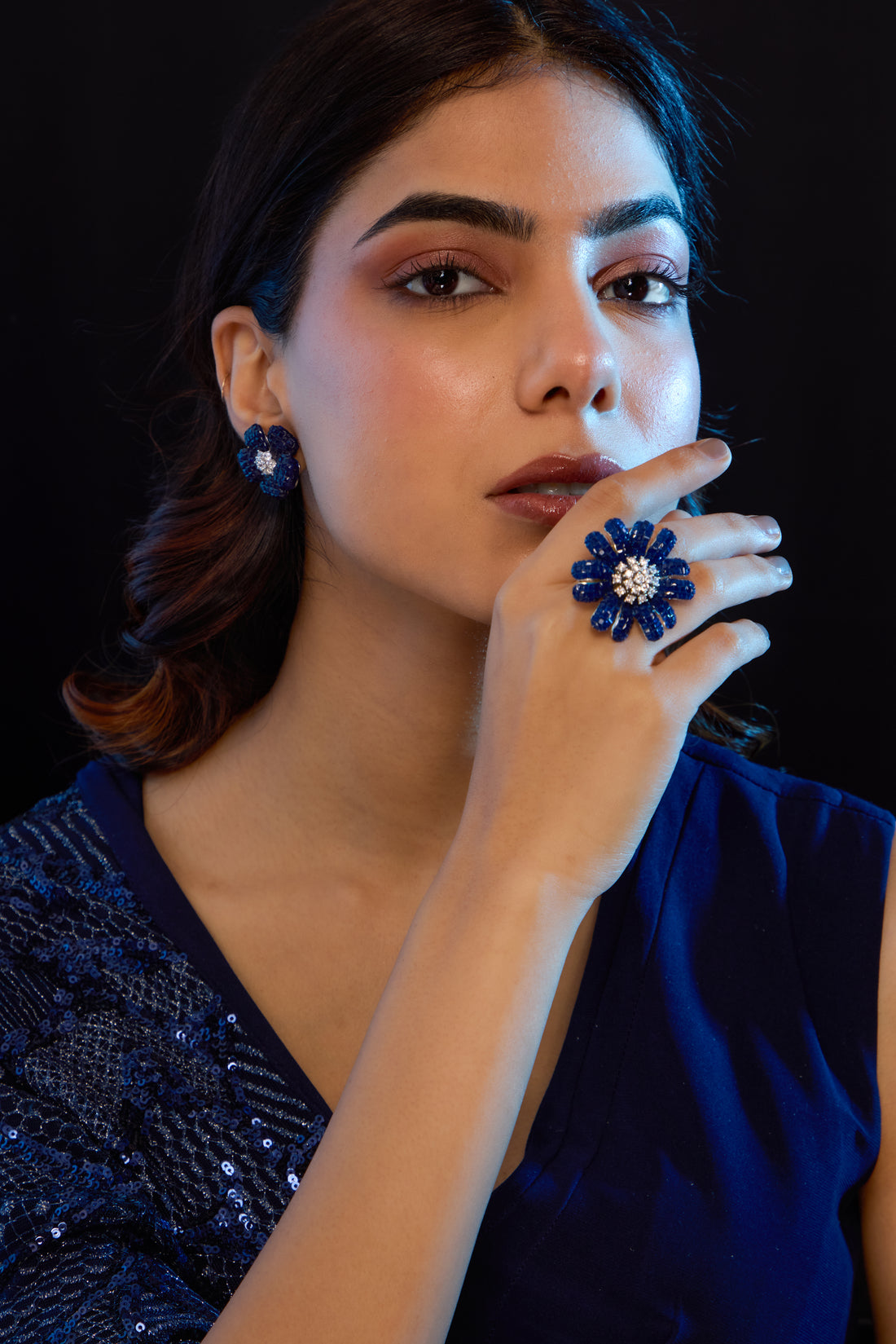 Blue Floral Rings – Nohea Jewels